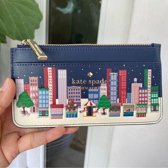kate spade | Bags | New Kate Spade Winter Wonders Large Slim Card ...